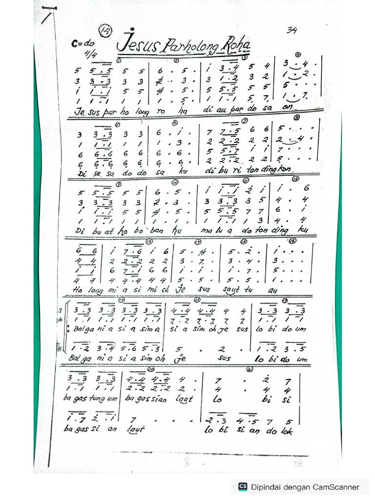 Koor - Jesus Parholong Roha | PDF