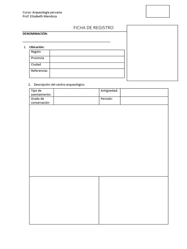 Ficha de Registro Arqueología | PDF