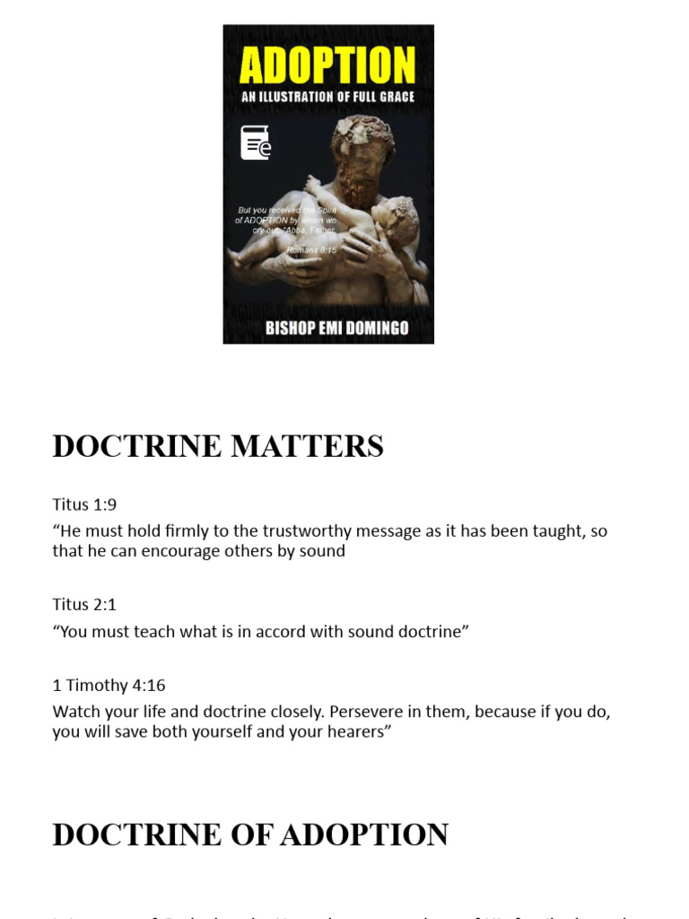 Adoption Doctrine | PDF | Jesus | Glory (Religion)
