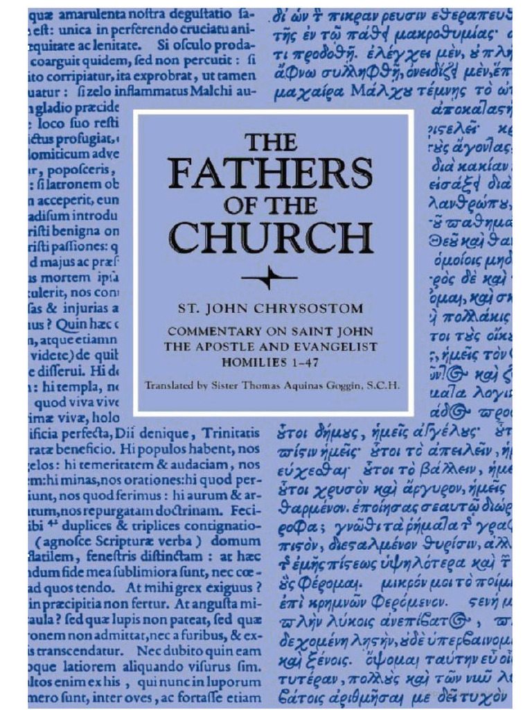 Commentary On Saint John The Apostle And E Chrysostom John St Pdf