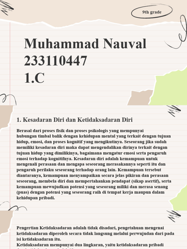 Kesadaran Diri dan Ketidaksadaran | PDF | Pengembangan Diri | Sains ...