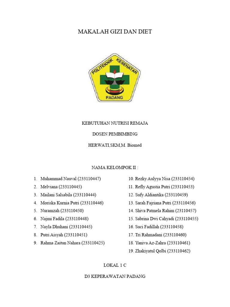 Makalah Gizi Dan Diet | PDF