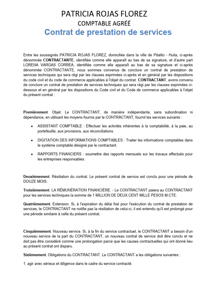 Contrat de services comptables 12 mois | PDF | Arbitrage | Droit privé
