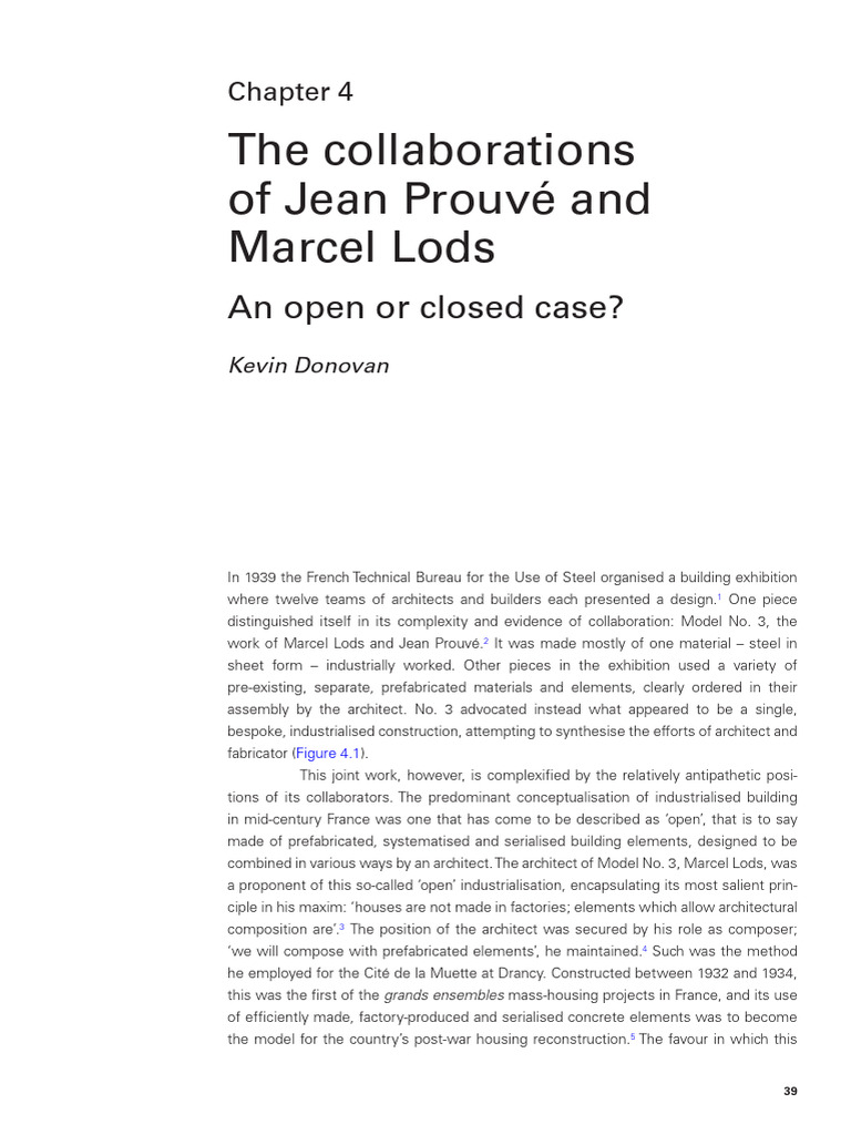The Collaboration of Jean Prouve and Marcels Lods | PDF | Sheet Metal | Secondary Sector Of The ...
