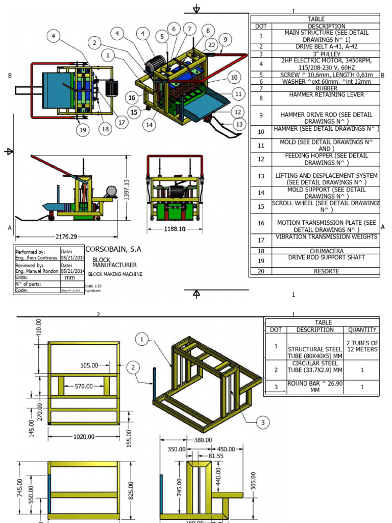 Block Making Machine Plans | PDF | Belt (Mechanical) | Tools