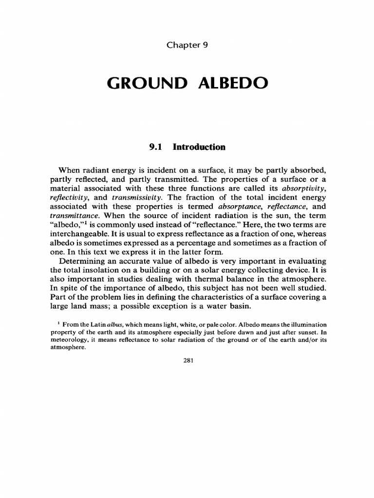 Ground Albedo | PDF | Reflectance | Electrodynamics