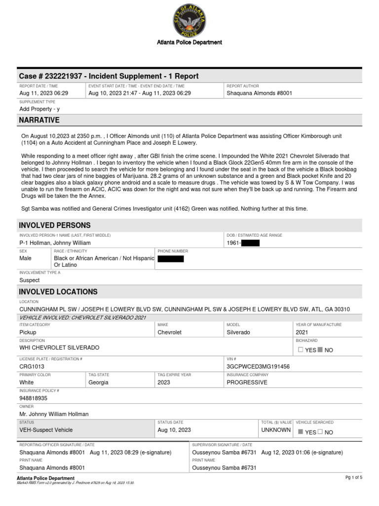 Atlanta Police Department Reports | PDF | Race And Ethnicity In The ...