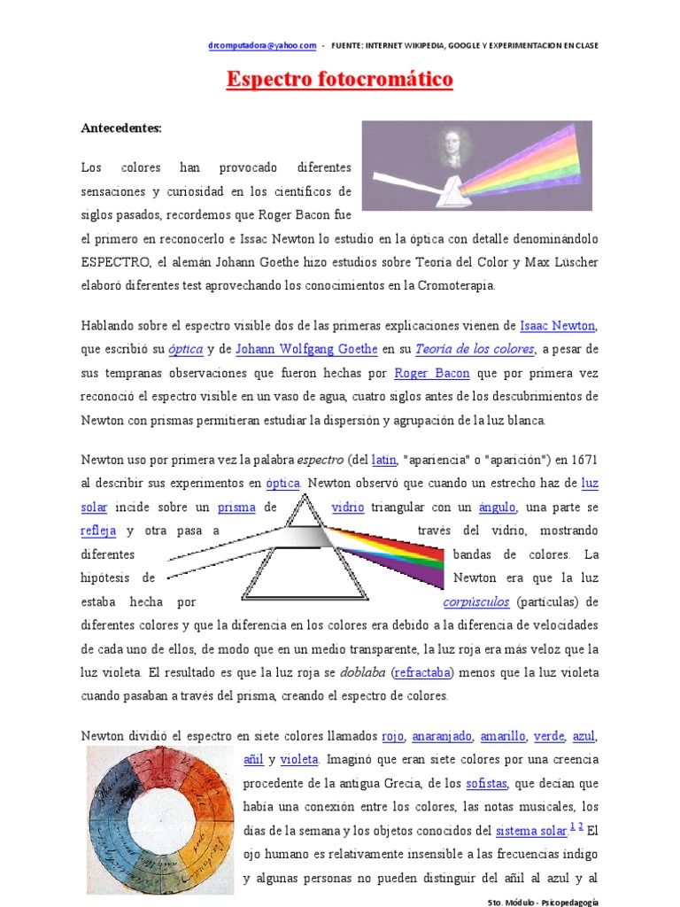 Espectro FOTOCROMATICO | PDF | Color | Filosofía natural