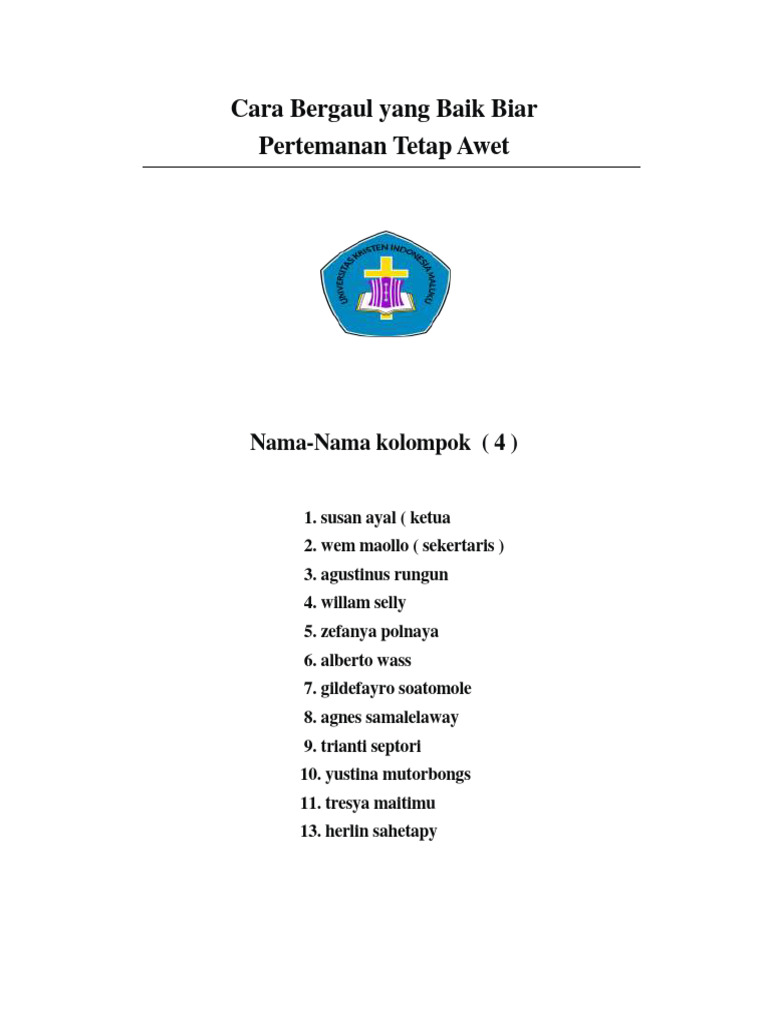 Cara Bergaul Yang Baik Biar Pertemanan Tetap Awet PDFHGHCGHC | PDF