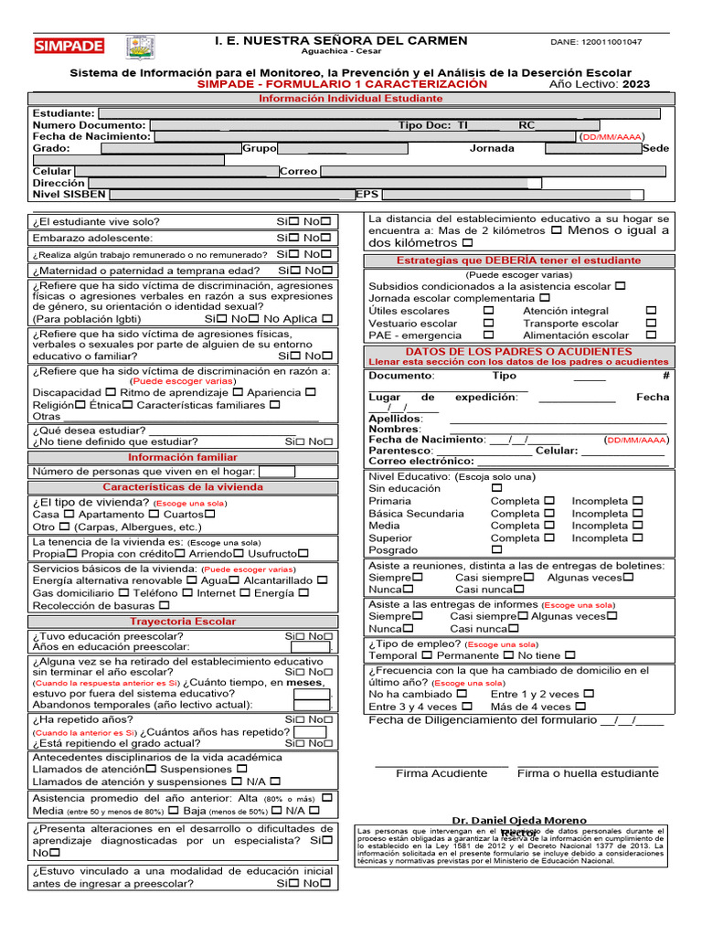 Formato Simpade Ie | PDF