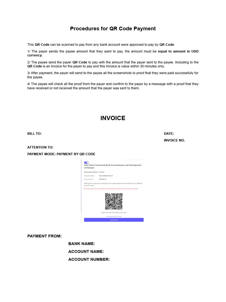 Procedure For QR Code Payment | PDF