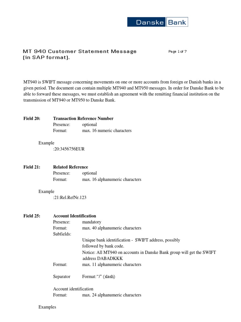 Mt940 Sap UK List of Codes | PDF | Debits And Credits | Financial ...