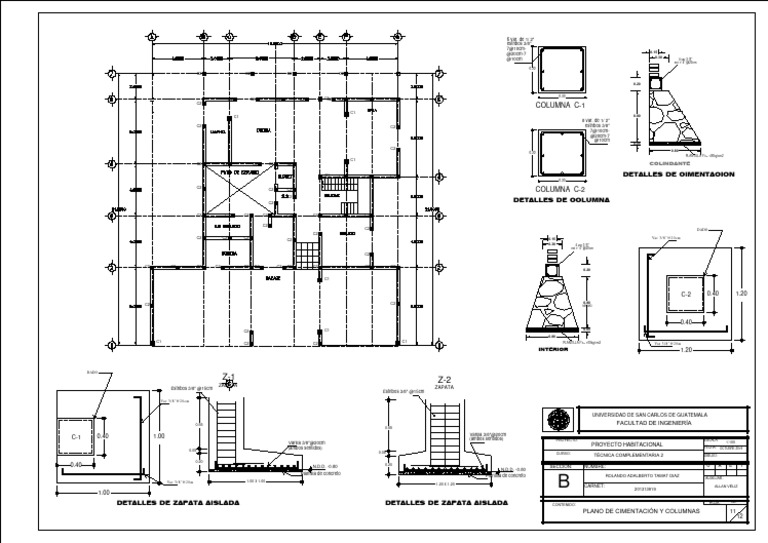 Planos de Columnas y Cimentación | PDF | Ingeniería estructural ...