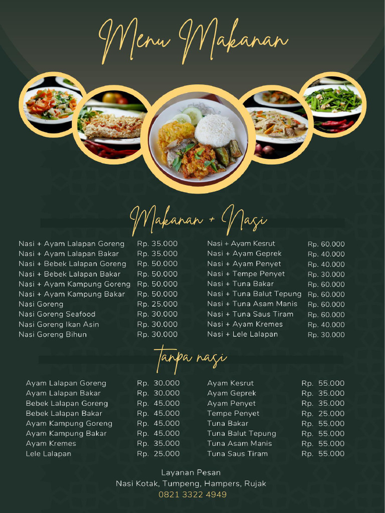 Daftar Menu Rm. Joglo Gaya Baru | PDF