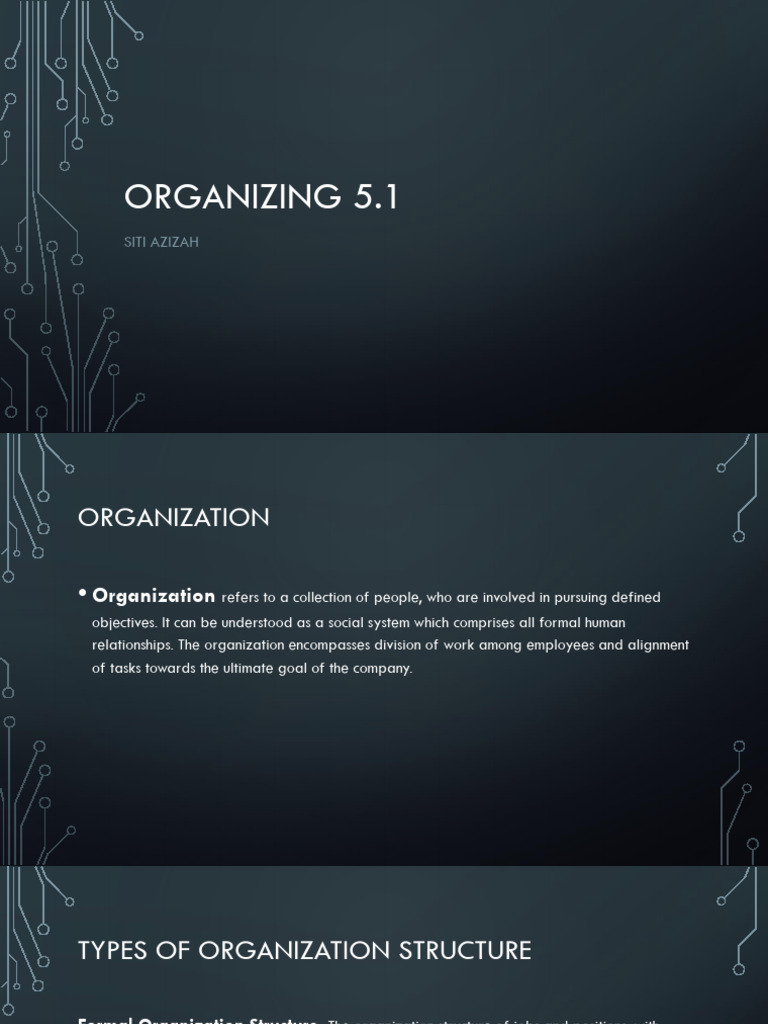 Organizing (5.1) | PDF