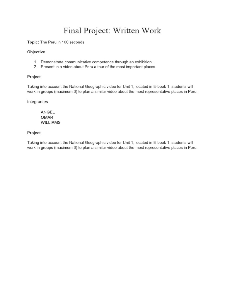 Final Project Written Work Pdf Language Families Linguistics