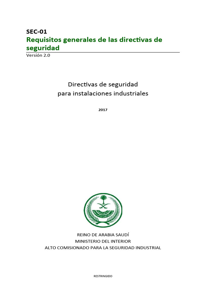 SEC - 01 - Requisitos Generales para Directivas de Seguridad | PDF | Aire acondicionado ...