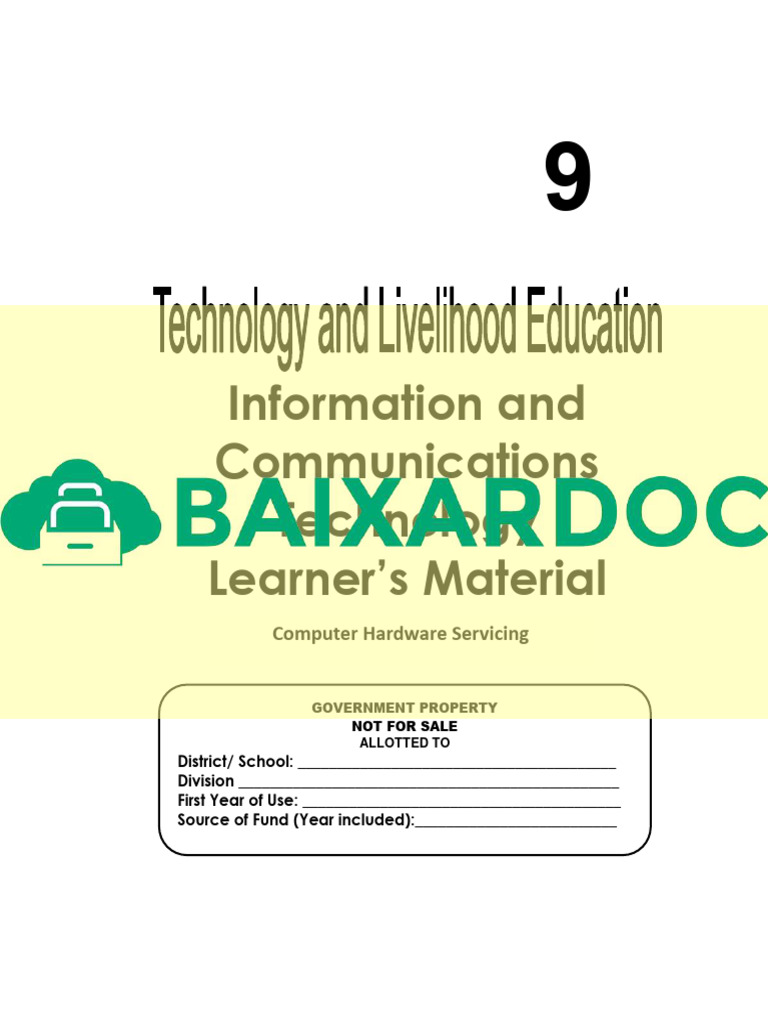 Tle Ict Computer Hardware Servicing Grade 9 | PDF | Entrepreneurship ...