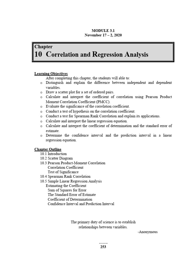 MATH 121 (Chapter 10) - Correlation & Regression | PDF | Spearman's Rank Correlation Coefficient ...