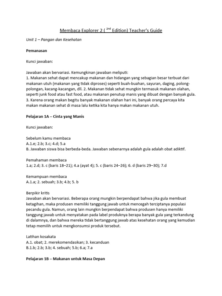 Membaca Panduan Guru Explorer 2 | PDF