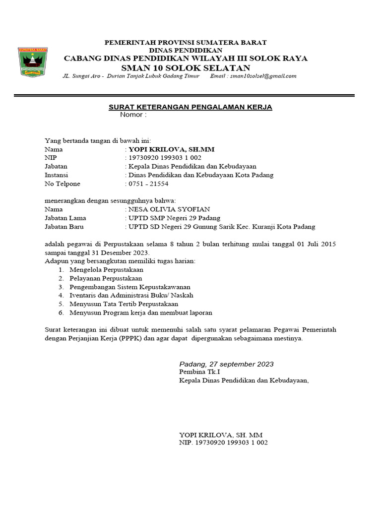 SURAT PERNYATAAN NESA | PDF