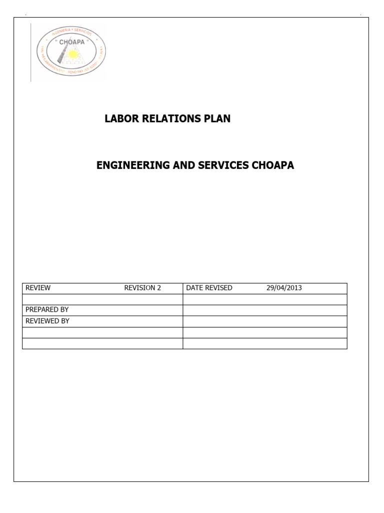 Labor Relations Plan - Minera Antucoya | PDF