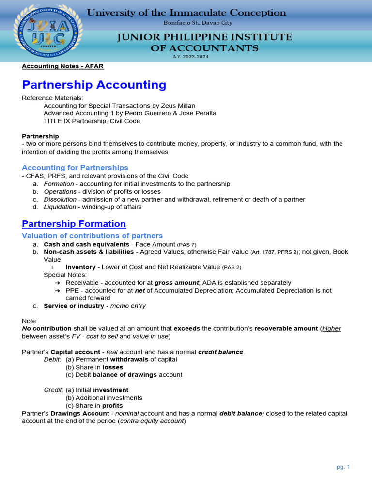 Partnership Accounting Notes | PDF | Debits And Credits | Sole ...