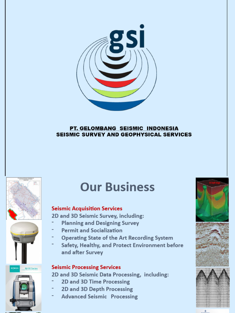 Presentasi Profile GSI | PDF | Reflection Seismology | Geophysics