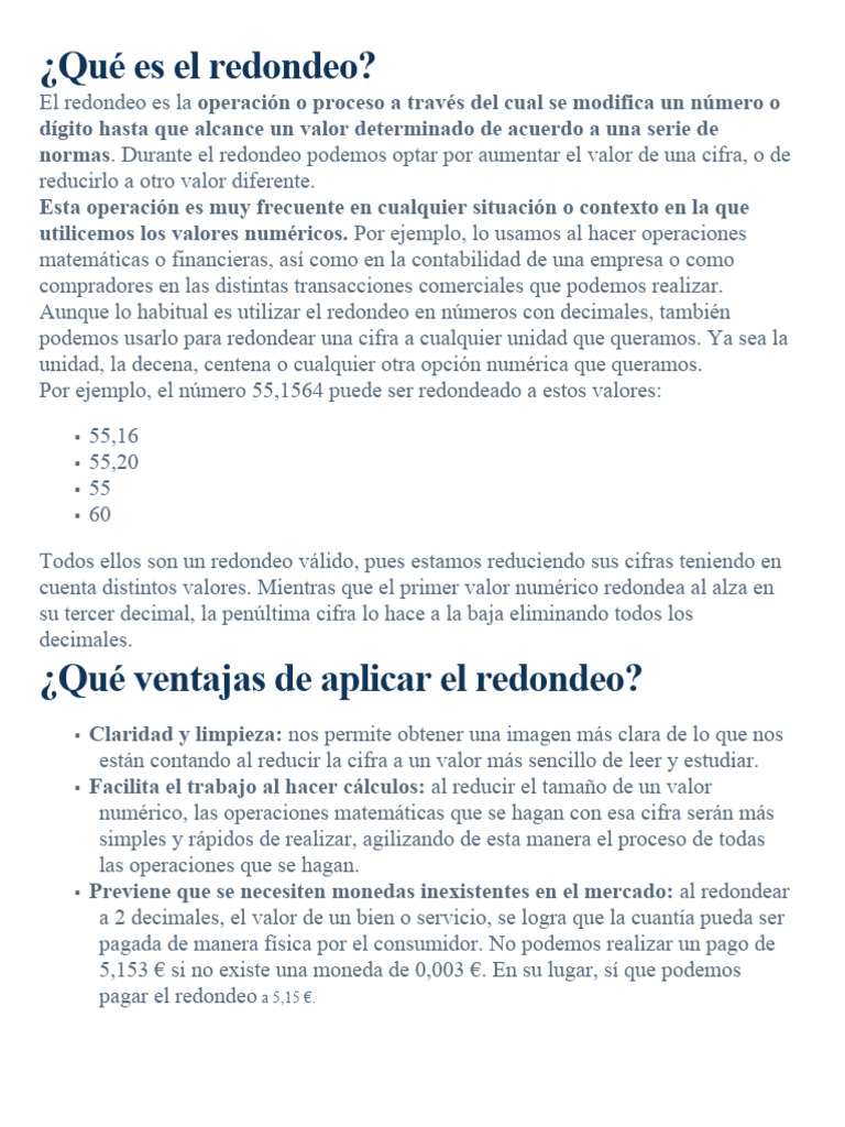Definición y Tipos de Redondeo | PDF | Impuestos | Decimal
