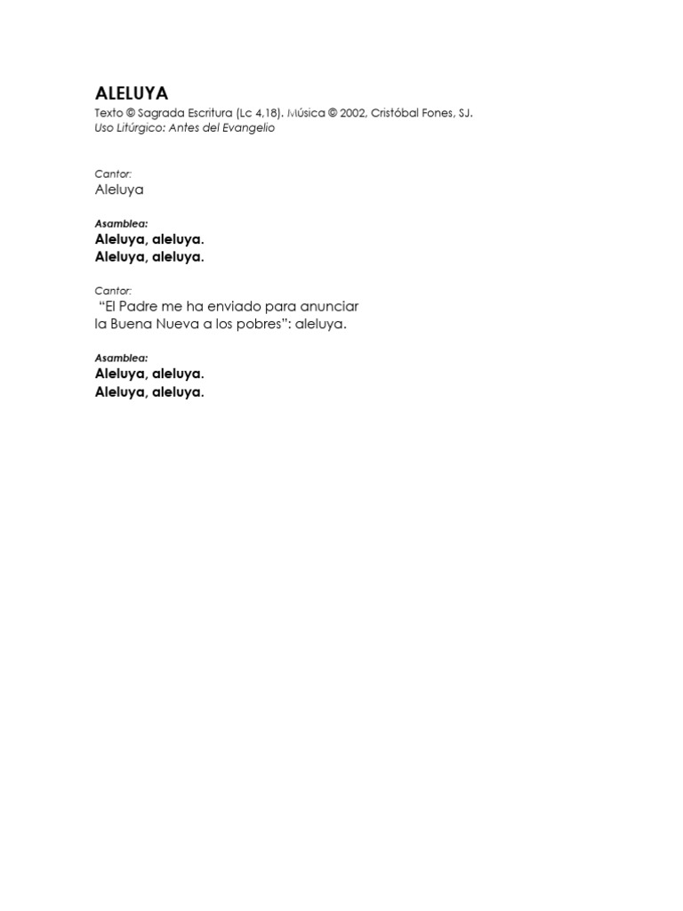 Aleluya LETRA | PDF