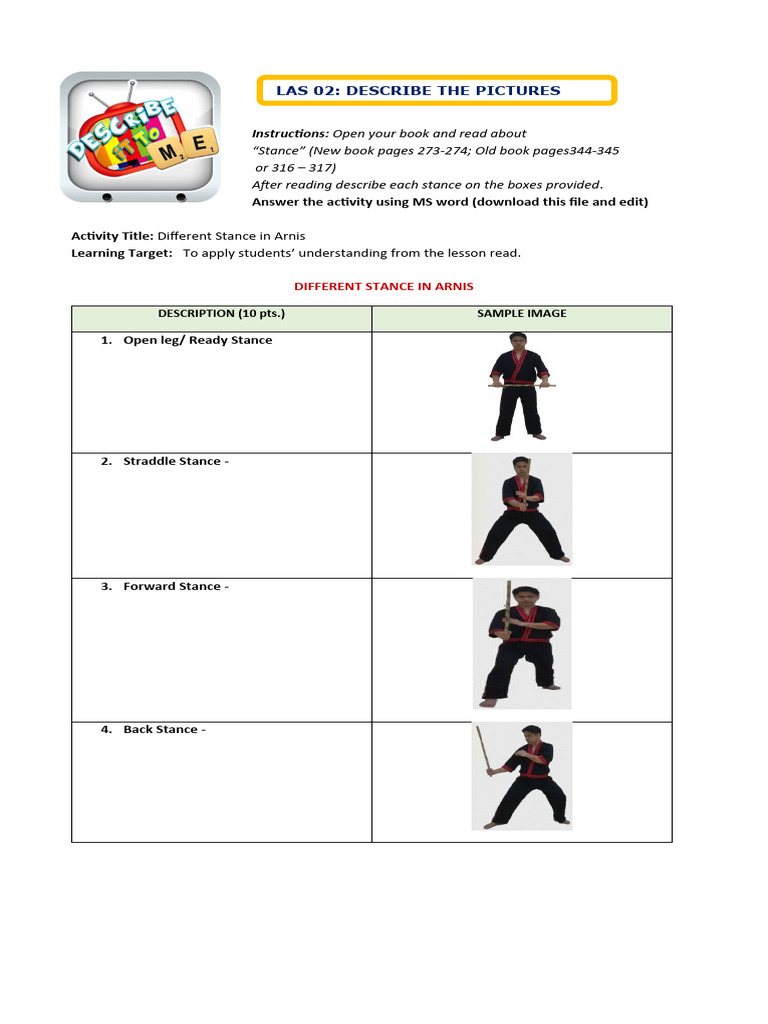 "Stance" (New Book Pages 273-274 Old Book Pages344-345 or 316 - 317 ...