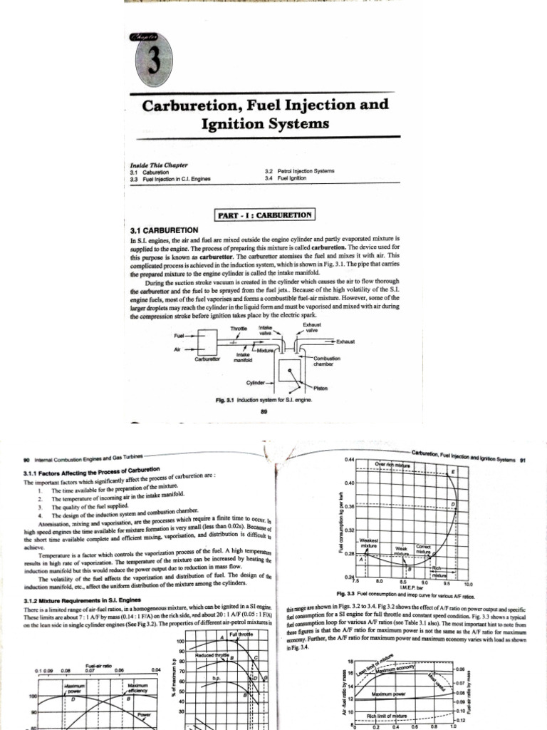Carburetion, Fuel Injection and Ignition Systems | PDF