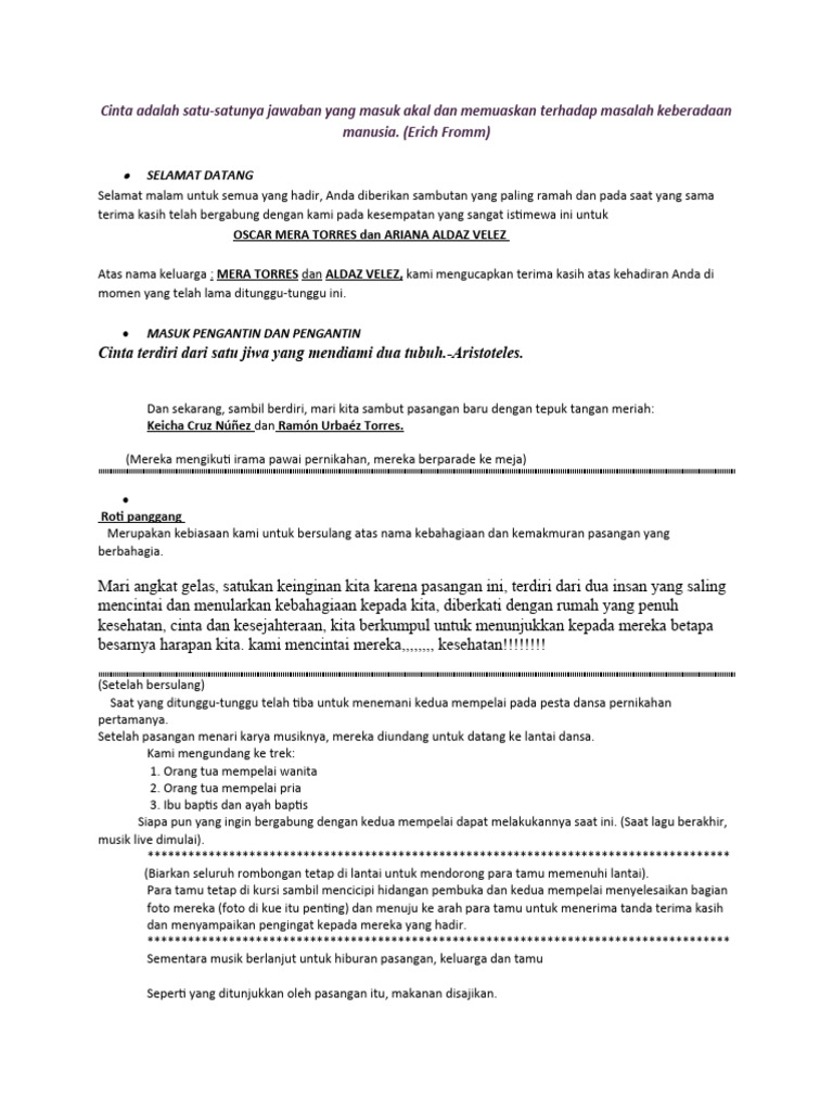 Protokol Pernikahan Pembawa Acara | PDF