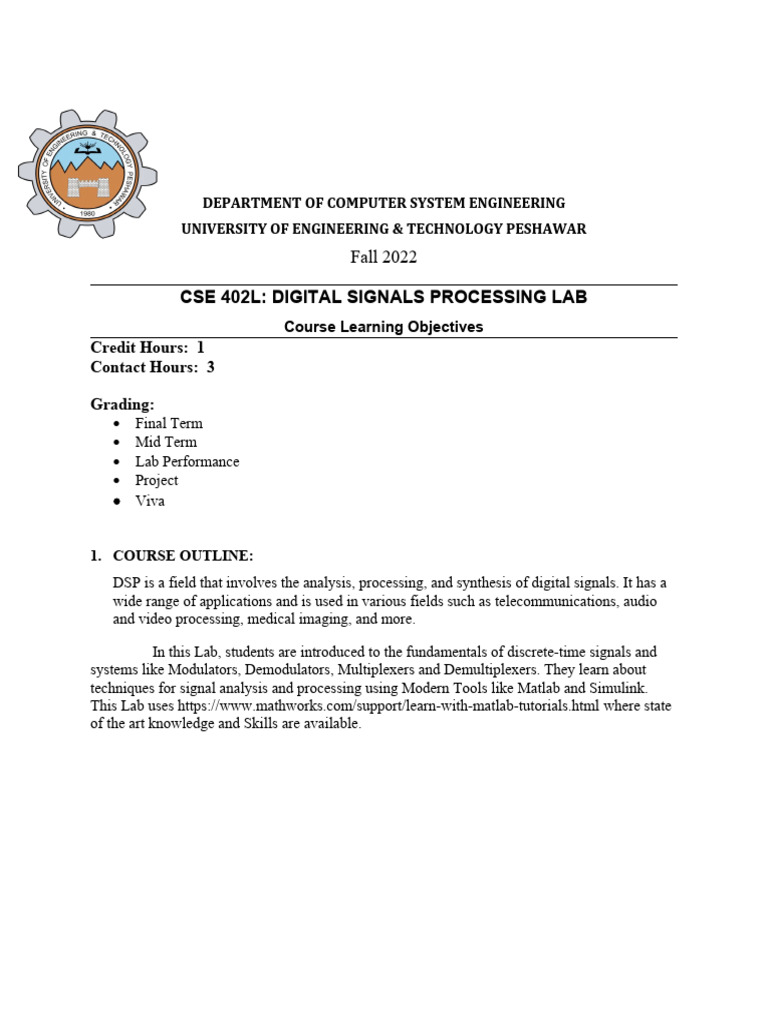 CLO DSP Lab 2023 | PDF