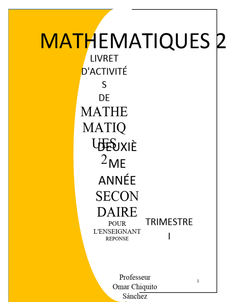 Activités de mathématiques 2e année | PDF | Multiplication | Équations