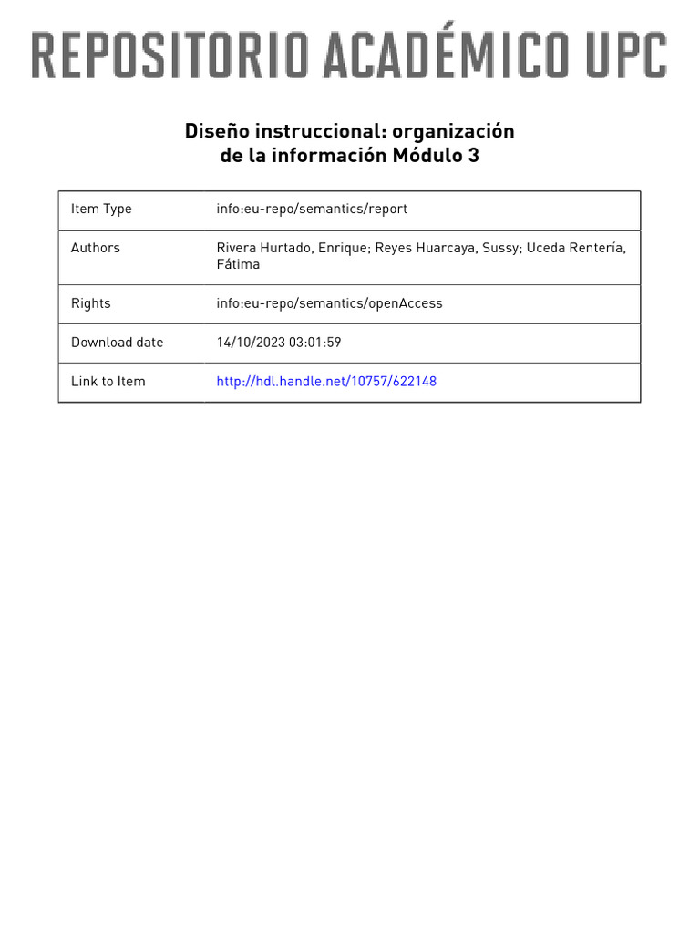 Diseño+Instruccional Maestria Organizacion+de+la+Informacion - PDF Jsessionid | PDF | Cognición ...