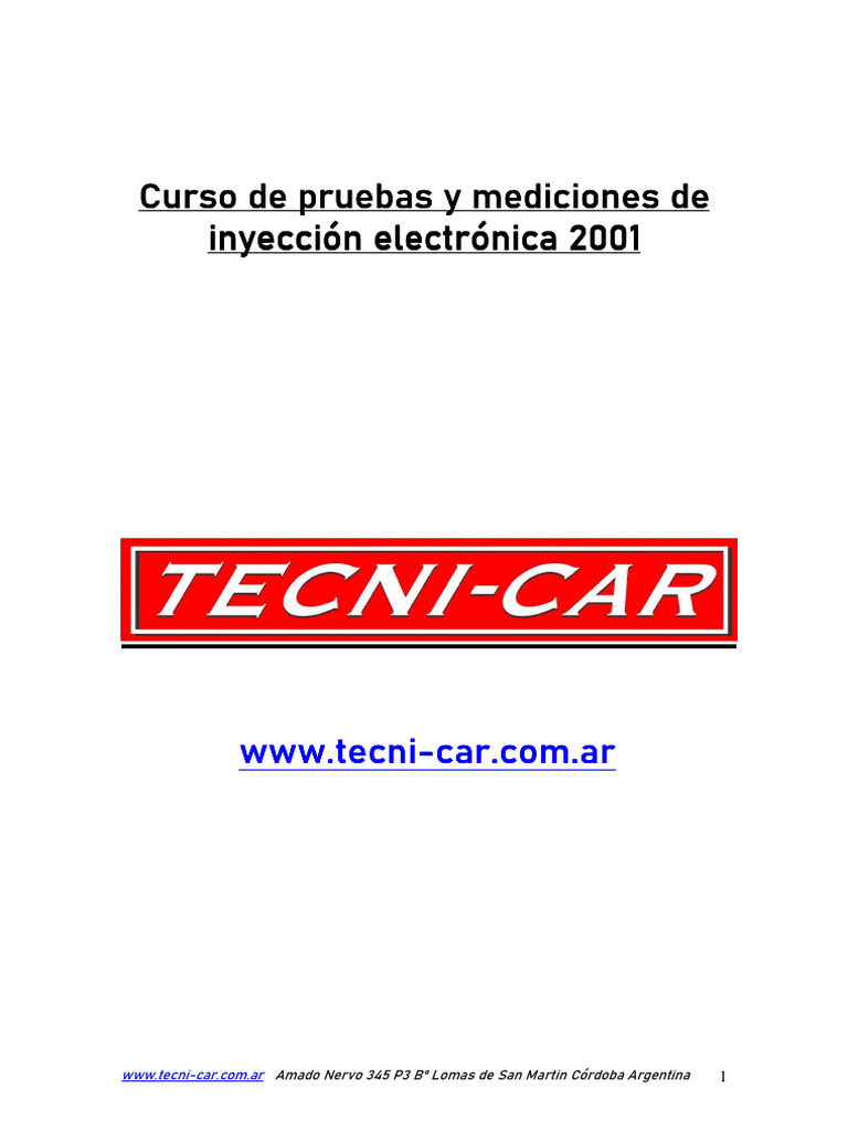 Tecni-Car Pruebas y Mediciones 2001 | PDF | Distribuidor | Conector eléctrico