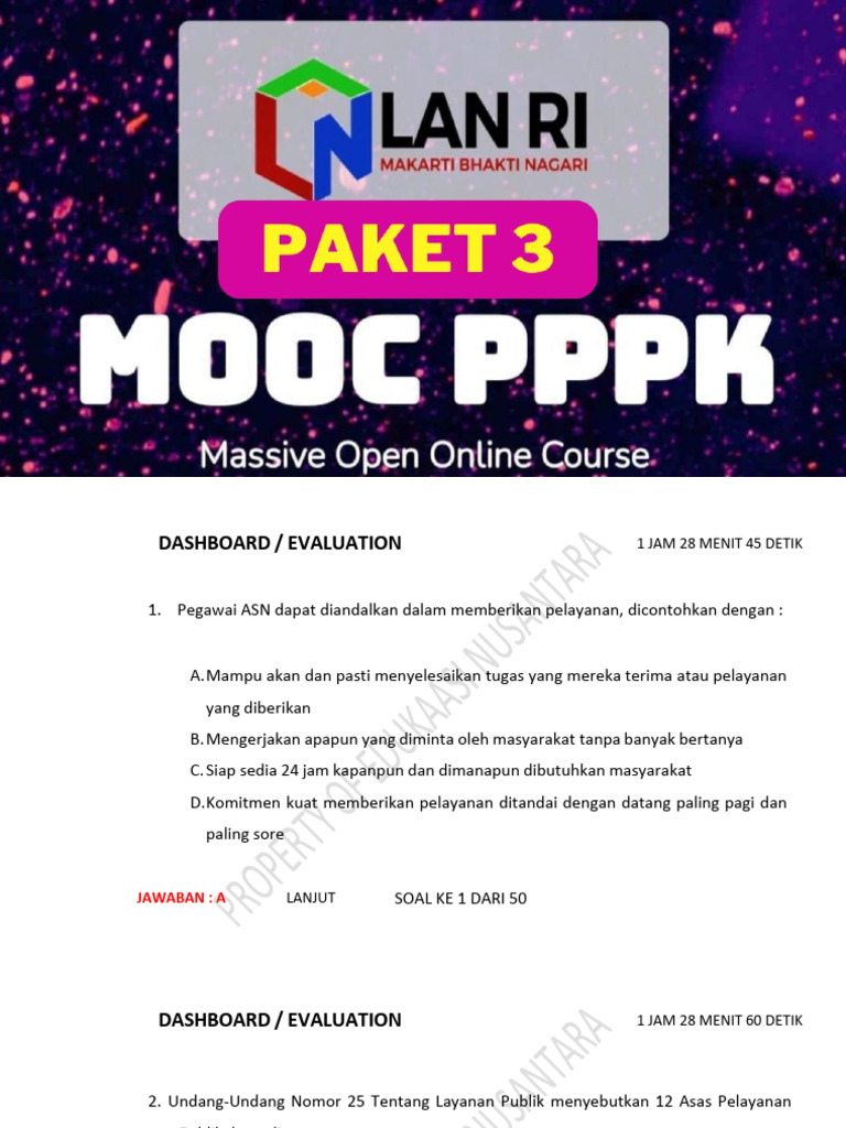 Paket 3 Soal Mooc PPPK | PDF