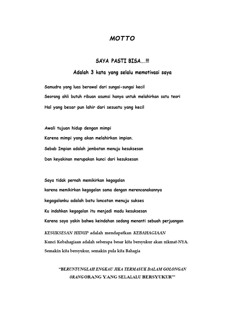 MOTTO Skripsi | PDF