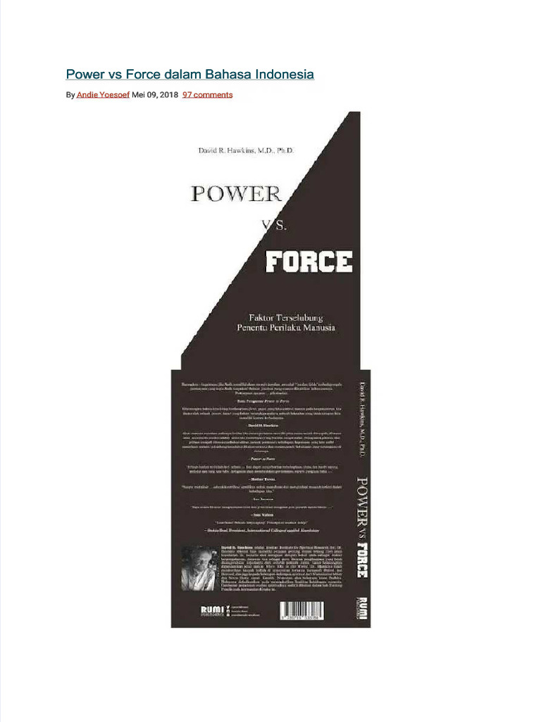 Power Vs Force Dalam Bahasa Indonesia | PDF | Bahasa Indonesia | Geografi Budaya