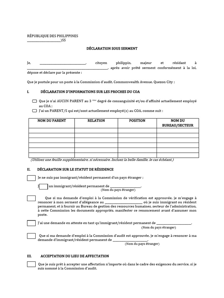 Affidavit 2018 | PDF | Finance et gestion monétaire