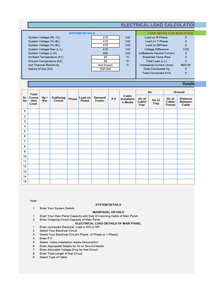 Electrical Load Calculation Guide | PDF | Electrical Engineering ...