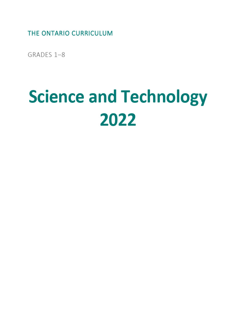 Ontario Grades 1-8 Science Curriculum 2022 | PDF