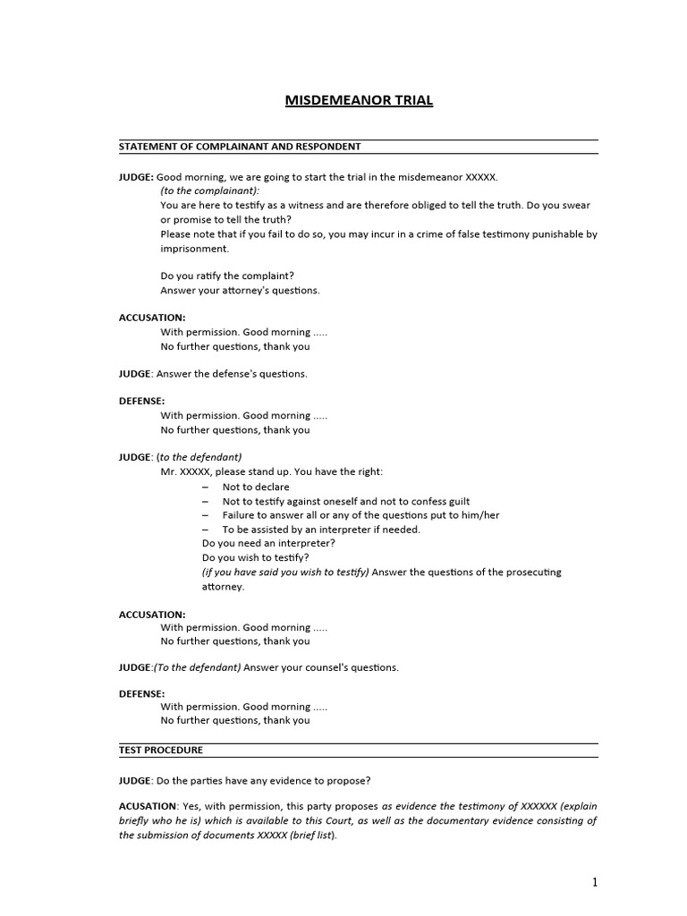 Minor Crime Simulation Script | Download Free PDF | Testimony | Witness