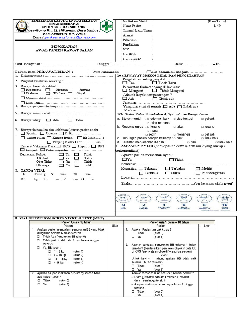 RM 03 Pengkajian Awal Pasien | PDF