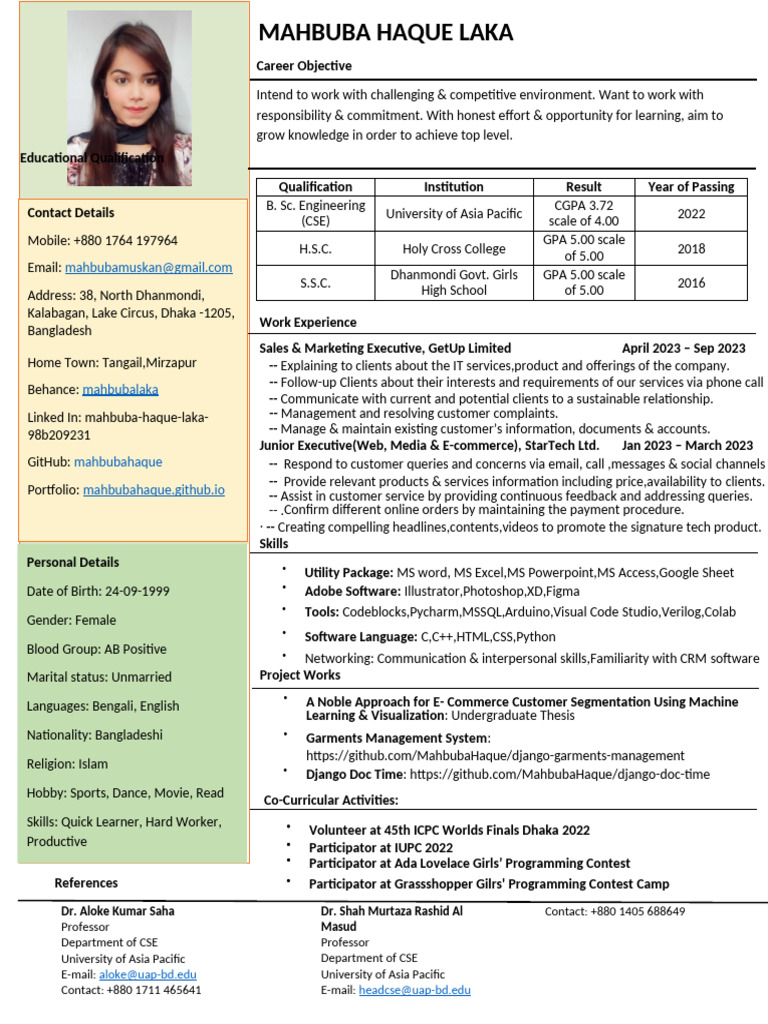 Aspiring Sales & Marketing Pro | PDF