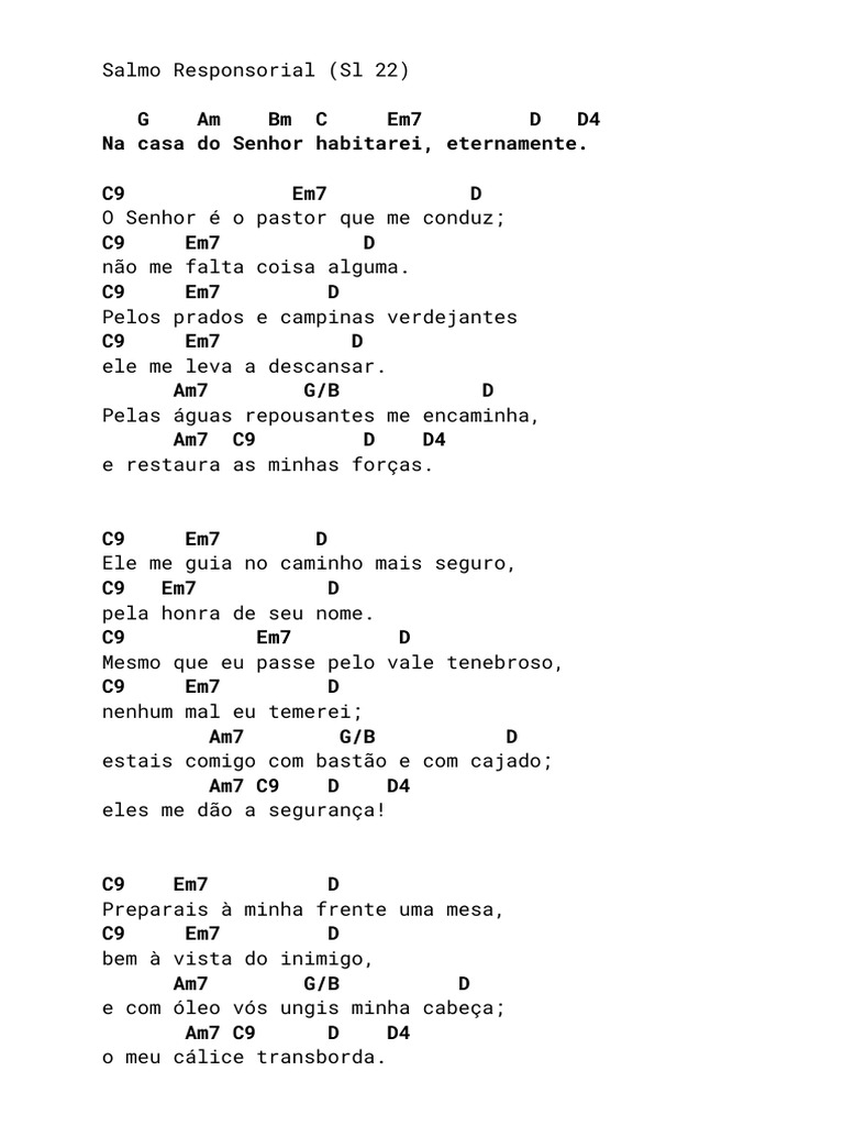 Salmo Responsorial (SL 22) | PDF