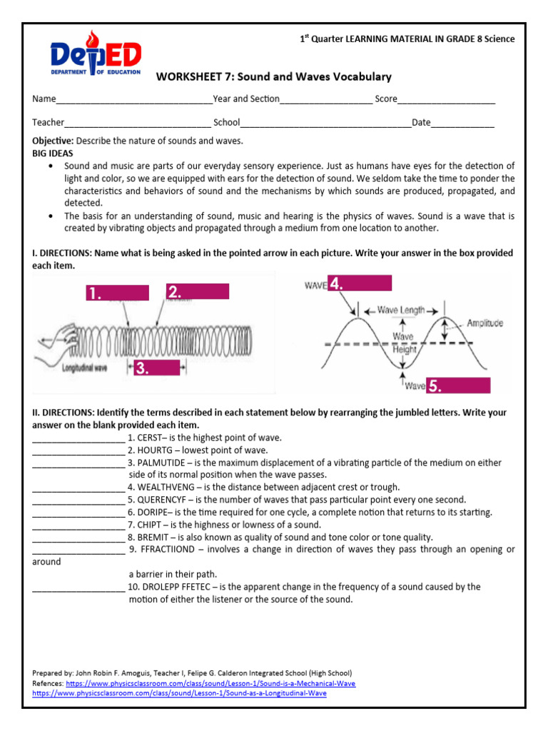 Grade 8 Science: Sound & Waves | PDF | Sound | Waves