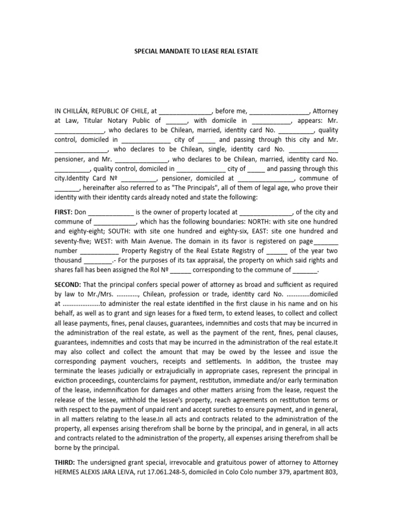 Real Estate Lease Mandate | PDF | Lease | Indemnity