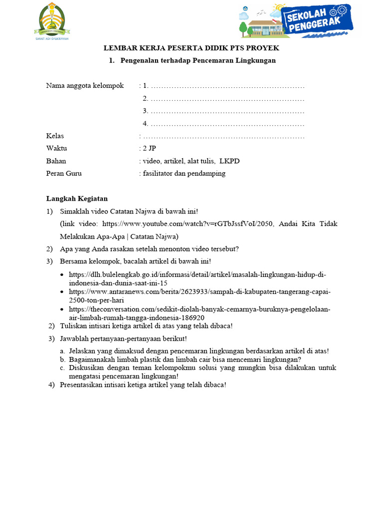 LKPD PTS Proyek XII IPS Tahap Pengenalan | PDF